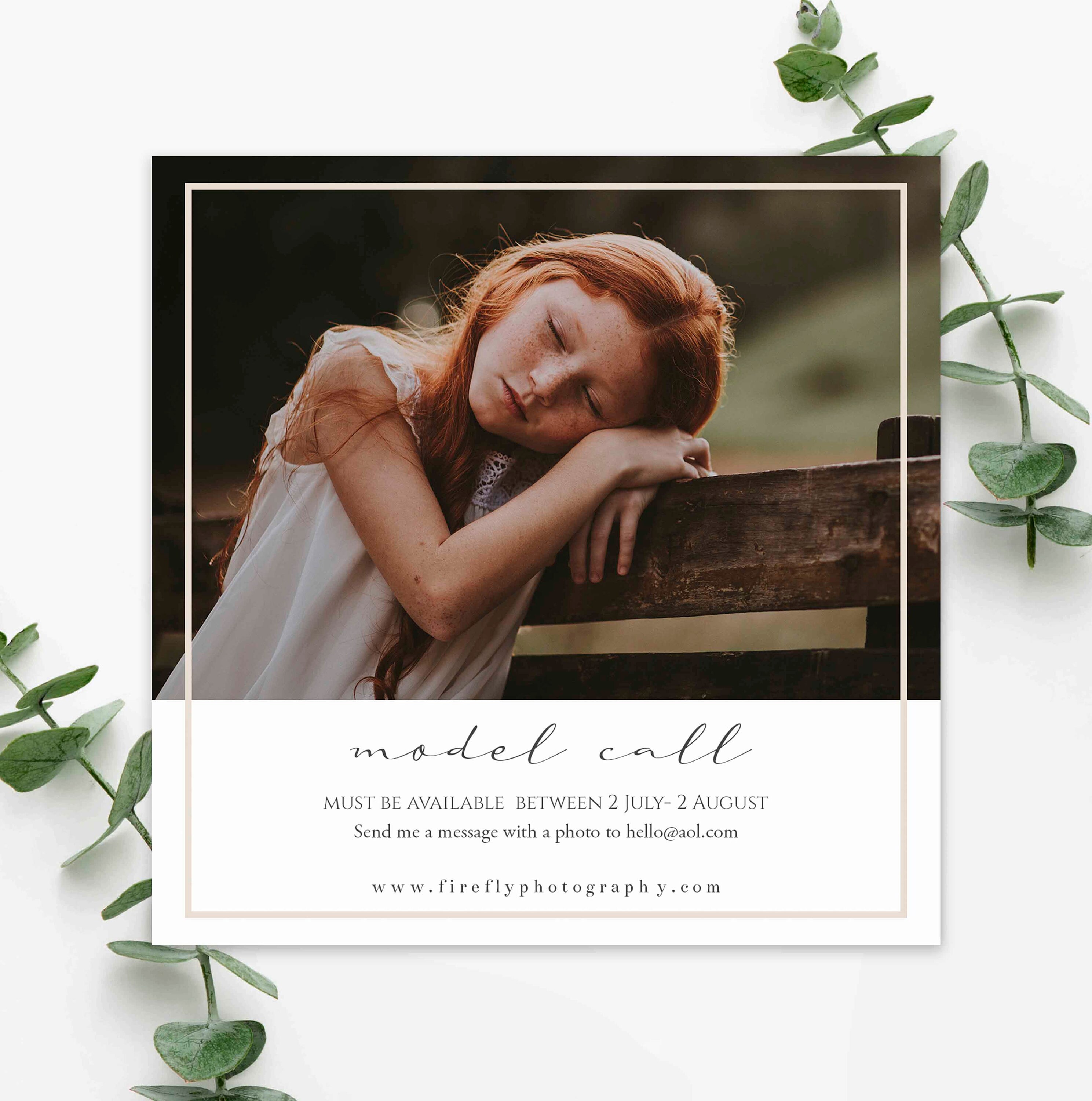 Model Call Photography Session Marketing Template Photography - Etsy