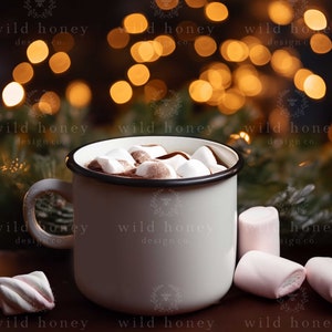 Hot Chocolate Digital Backdrop, Cocoa, Christmas, Golden Bokeh, Xmas ...