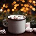 Hot Chocolate Digital Backdrop, Cocoa, Christmas, Golden Bokeh, Xmas ...