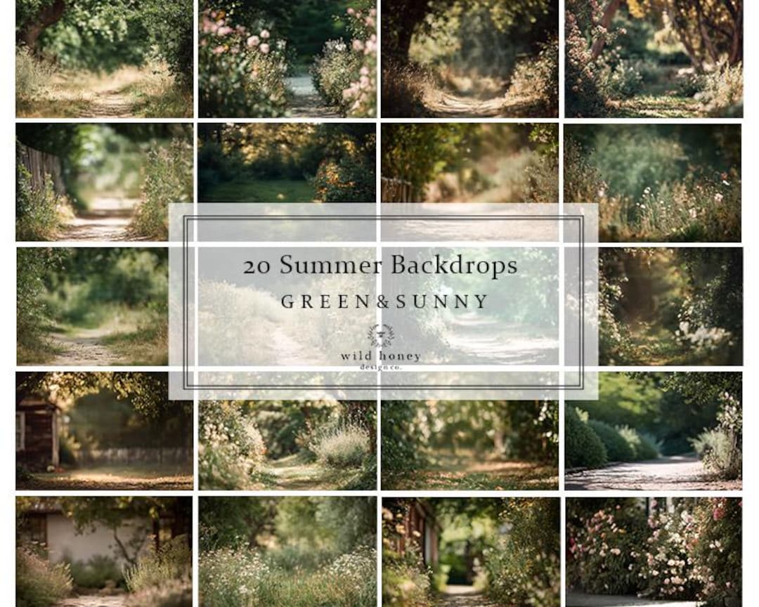 20 Outdoor Summer Digital Backdrops: Green, Sunny, Trees, Orchard ...