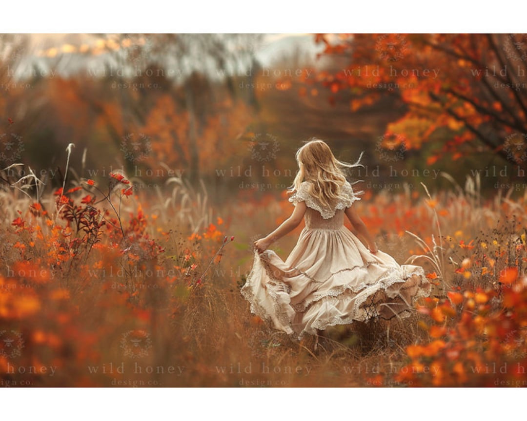 Fall Field Digital Backdrop, Autumn, Grasses, Portrait, Park, Painterly ...