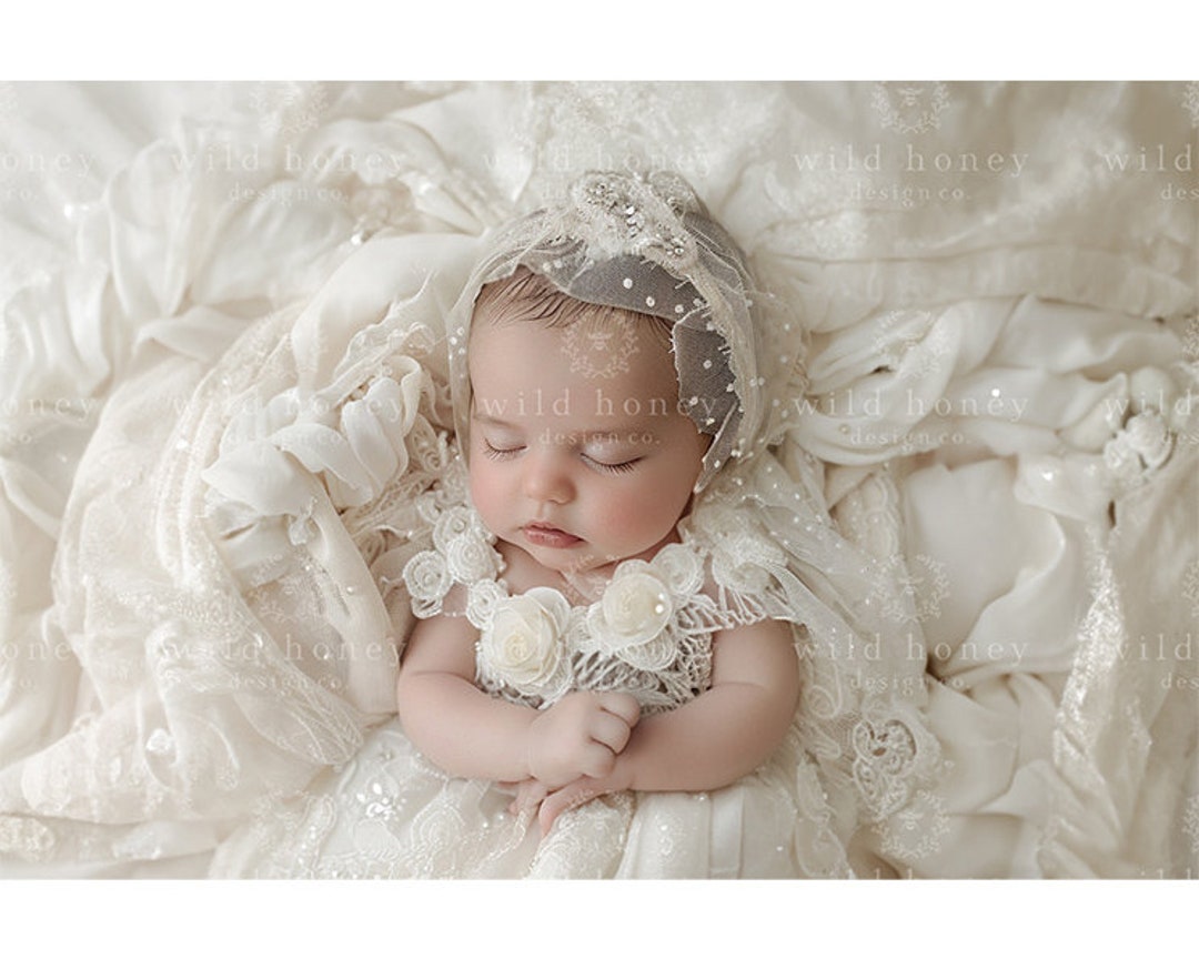 Newborn White Fabric Digital Backdrop, White, Neutral, Baby Girl Boy ...
