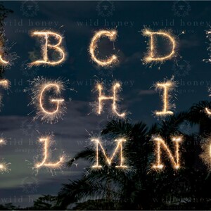 Sparkler Alphabet Overlays, Fireworks, Wedding, Night, Commerical Use ...