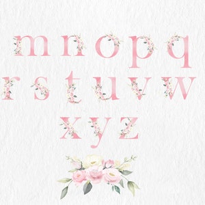 Pink Floral Watercolor Alphabet Clipart: Lowercase Letters (PNG) - Etsy