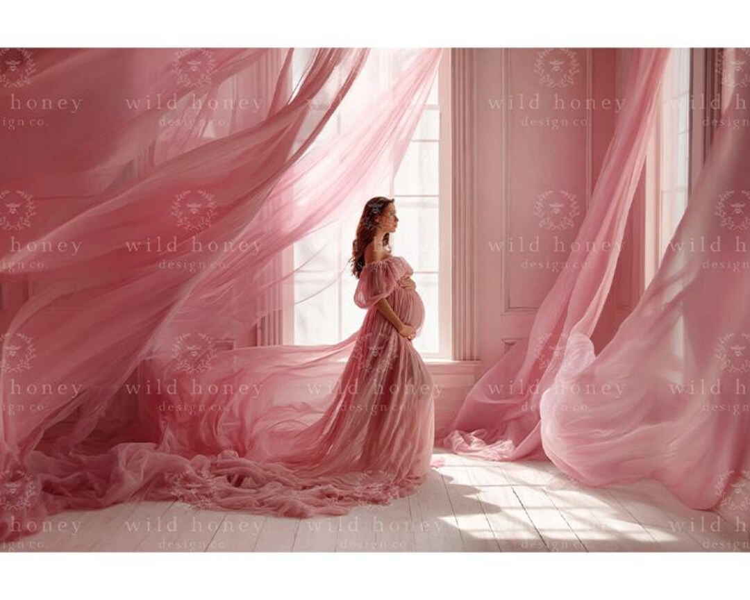 Flowing Maternity Digital Backdrop: Flowing Fabric, Studio, Window ...
