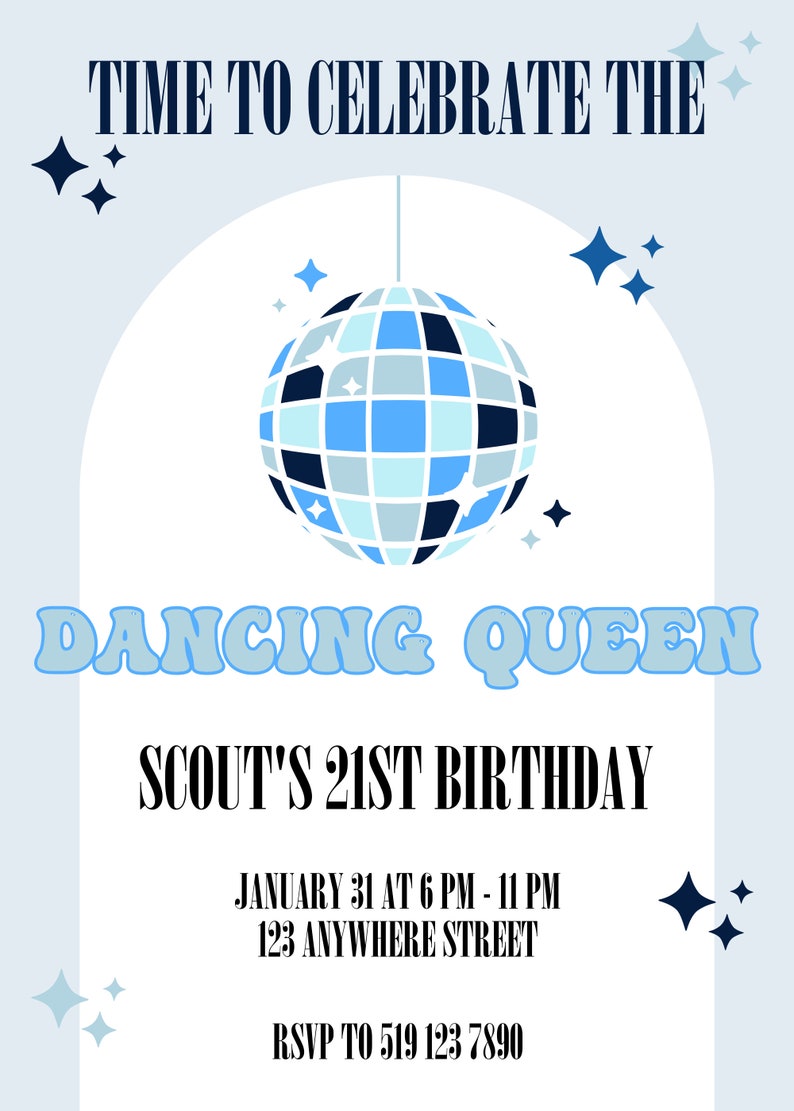 Customizable "dancing Queen" Invite - Etsy