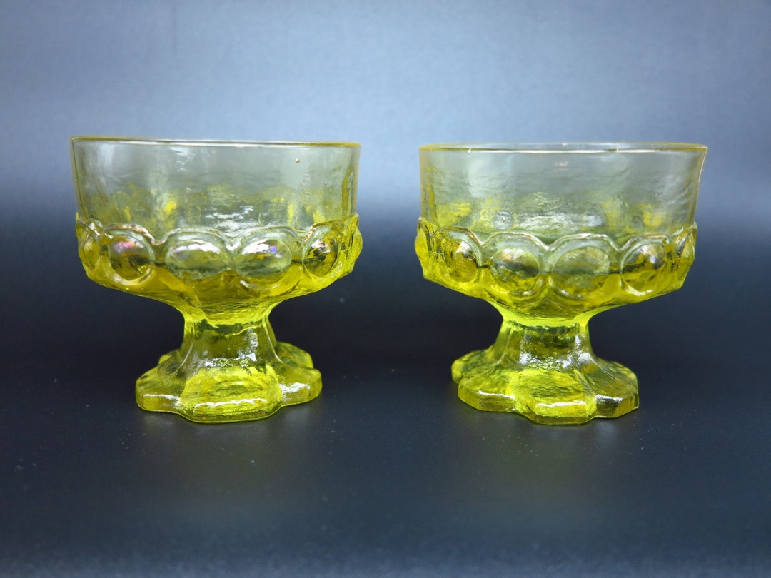 Franciscan Crystal Champagne Pair Pressed Glass Madeira Lime Green by ...