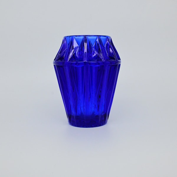 Cobalt Blue Crystal Vase - Etsy