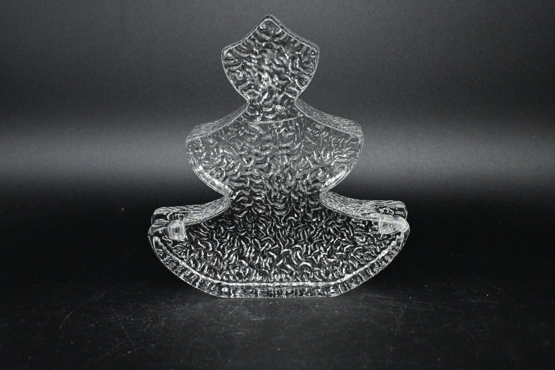Crystal Glass Taper Candle Holder in the Shape of an Evergreen - Etsy