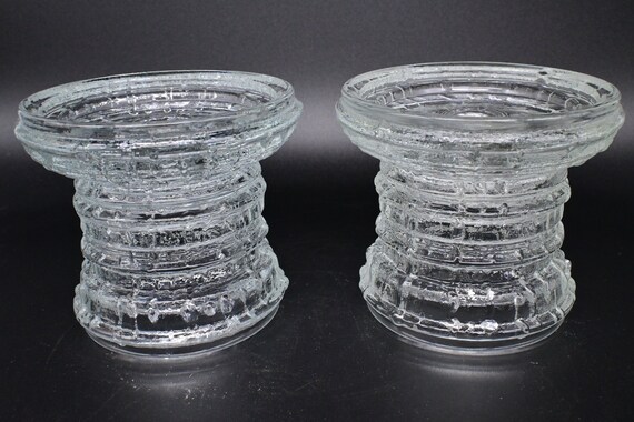 Heavy Crystal Clear Molded MCM Duel Size Taper Pillar Candle - Etsy