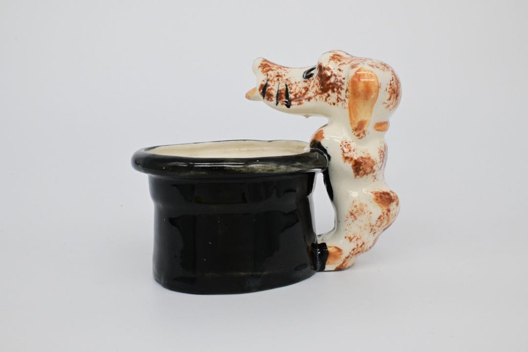Derpy Hound Dog Leaning on a Top Hat Planter Hand Painted in Japan - Etsy