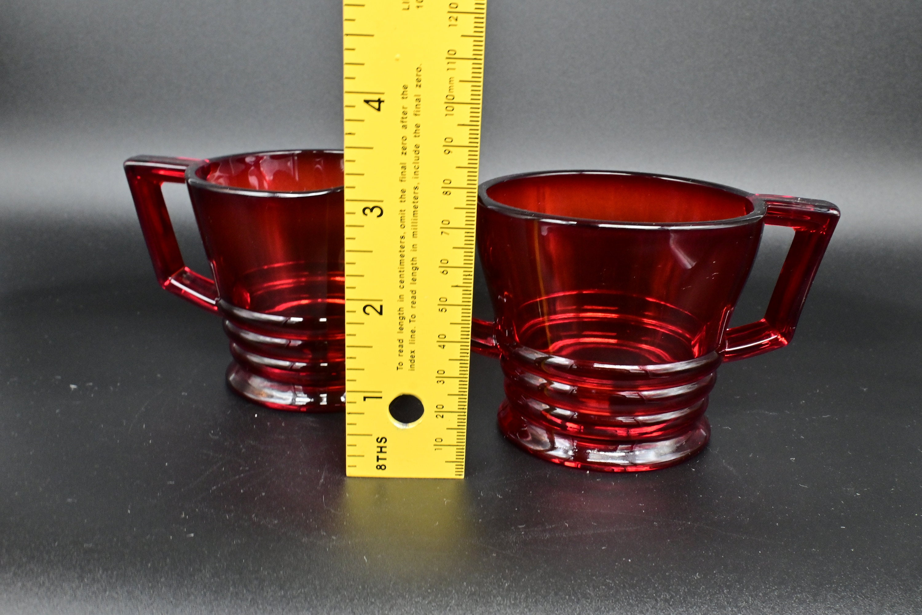 Ruby Red Depression Glass Creamer and Open Sugar Bowl - Etsy