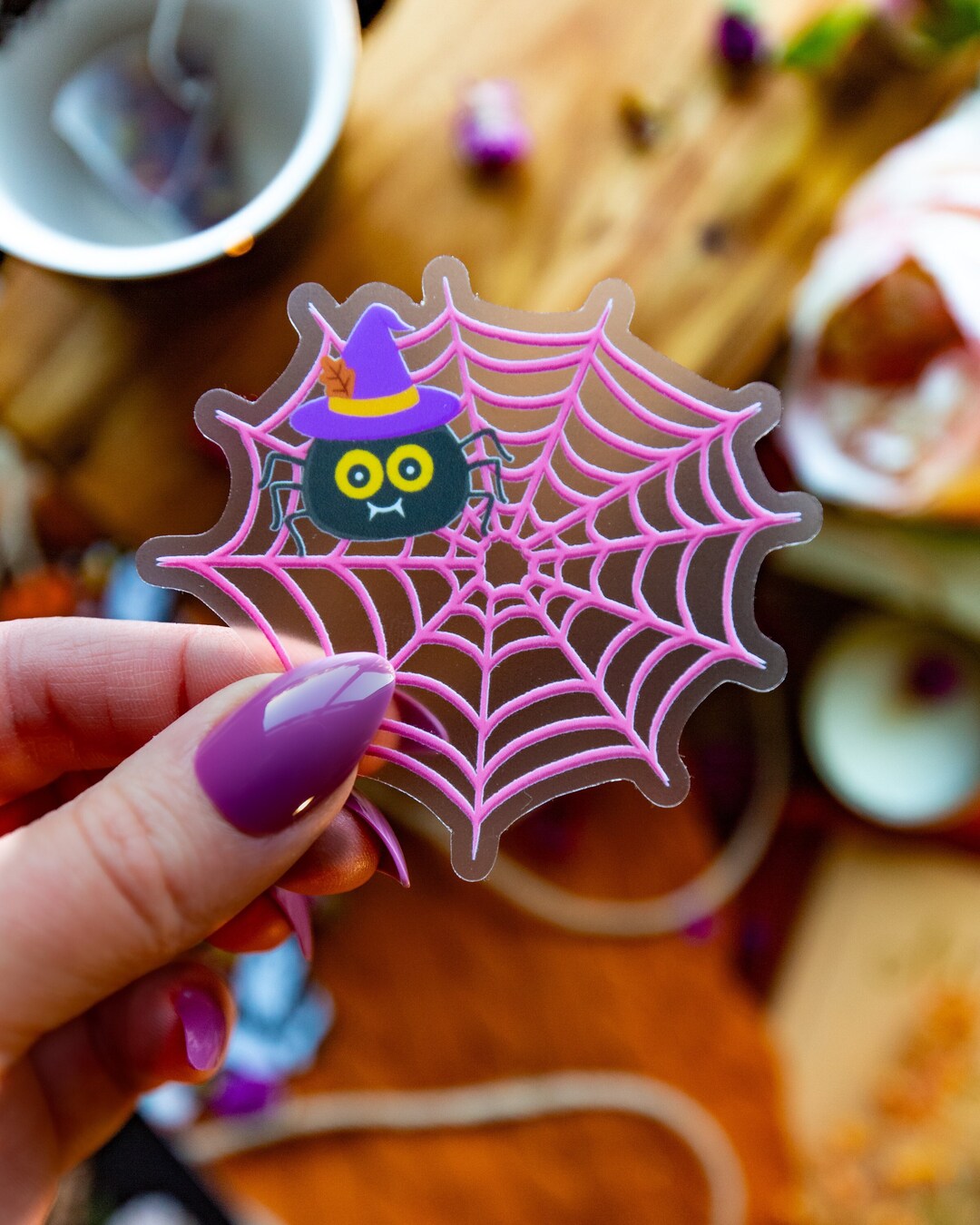 Pink Spiderweb Halloween Sticker, 3x3in - Etsy