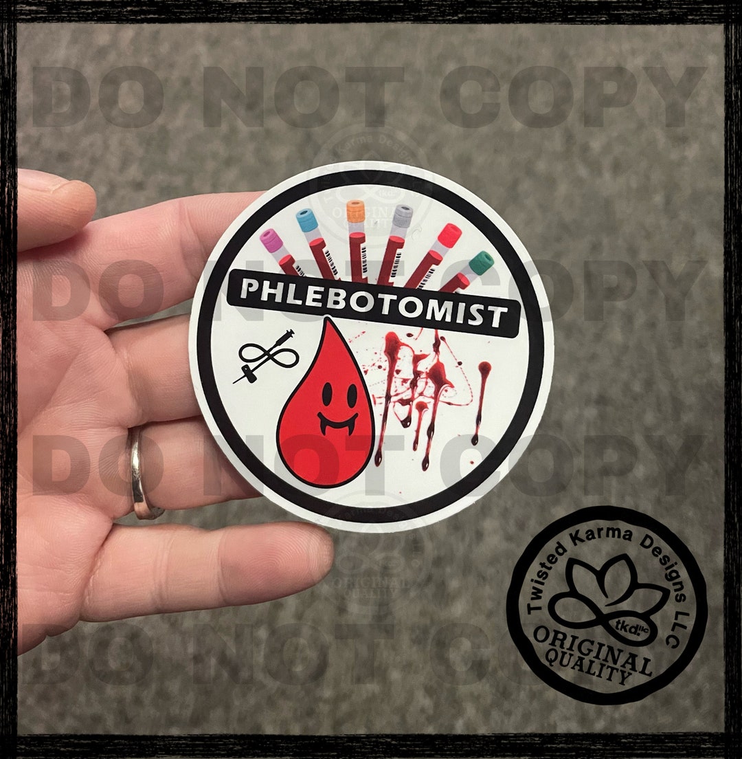 Colorful Phlebotomist Sticker, Hospital, Medical Cute, Funny Personal ...