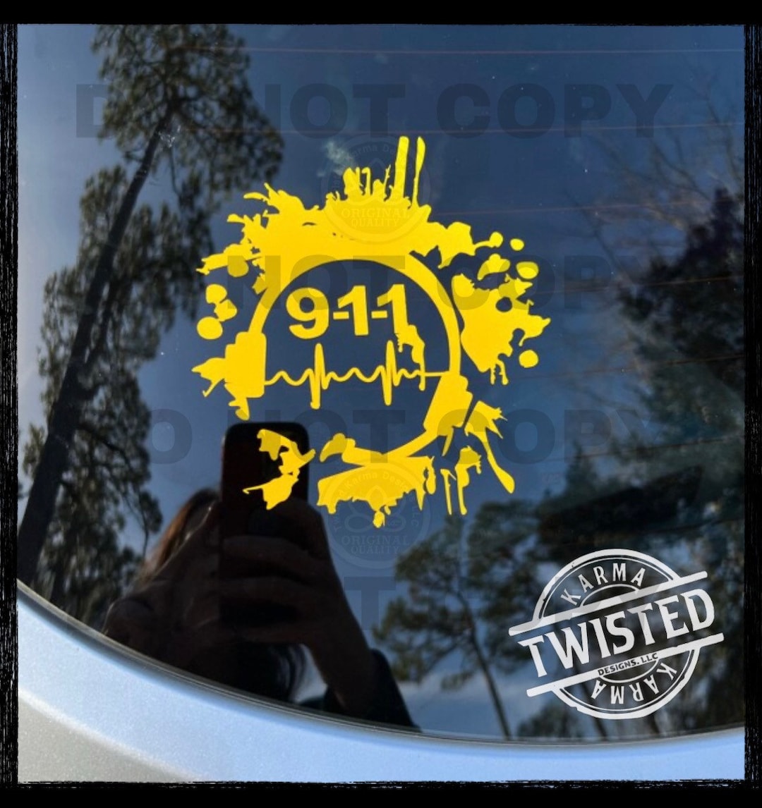 911 Dispatcher Paint Splatter Headset Vinyl Decal - Etsy