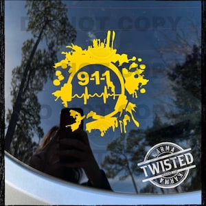 911 Dispatcher Paint Splatter Headset Vinyl Decal - Etsy