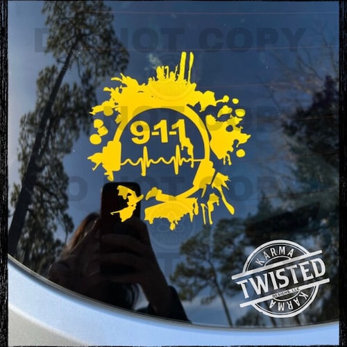 911 Dispatcher Paint Splatter Headset Vinyl Decal - Etsy
