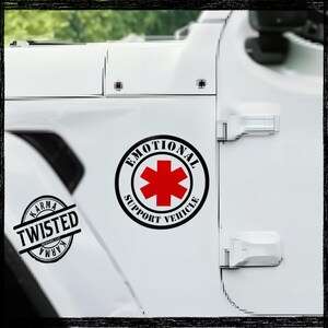 Emotional Support Vehicle, Vinyl Decal, Outdoors, SUV - Etsy