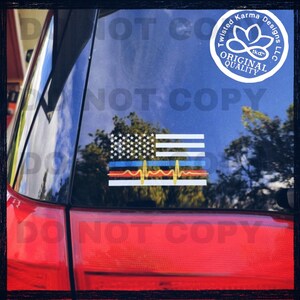 American Flag Heartbeat, Ems, Fire, Police, Sheriff, Dispatcher First ...