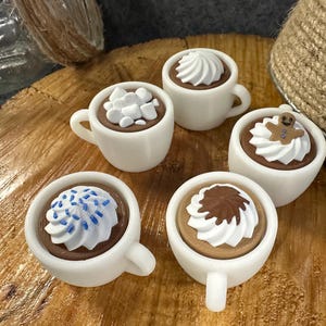 5 Fidget Clicking Cafe Latte Coffee Mini Mug Keychains/choice With ...