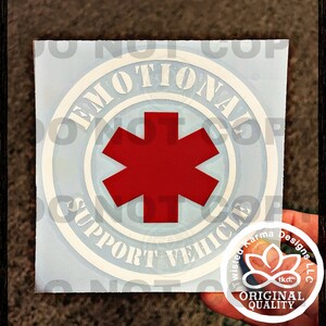 Emotional Support Vehicle, Vinyl Decal, Outdoors, SUV - Etsy