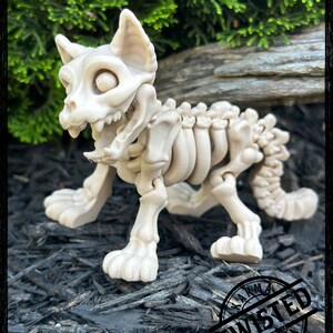 3D Printed Articulated Skeleton Cat With Skeleton Fish, Kitty Spooky - Etsy