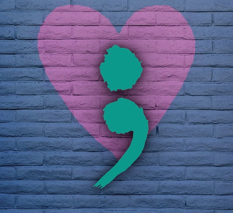 Semi Colon Vinyl Decal - Etsy