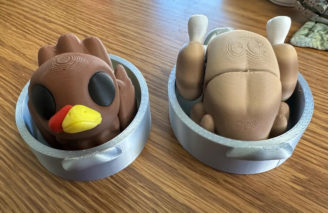3D Printed Articulated Turkey in Roasting Pan: Desk Decor - Etsy