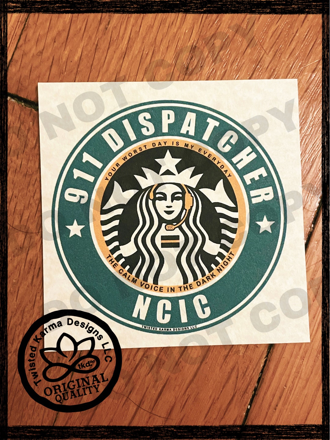 911 Dispatcher Sticker, Emergency Communications, Thin Gold Line ...