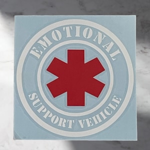 Emotional Support Vehicle, Vinyl Decal, Outdoors, SUV - Etsy