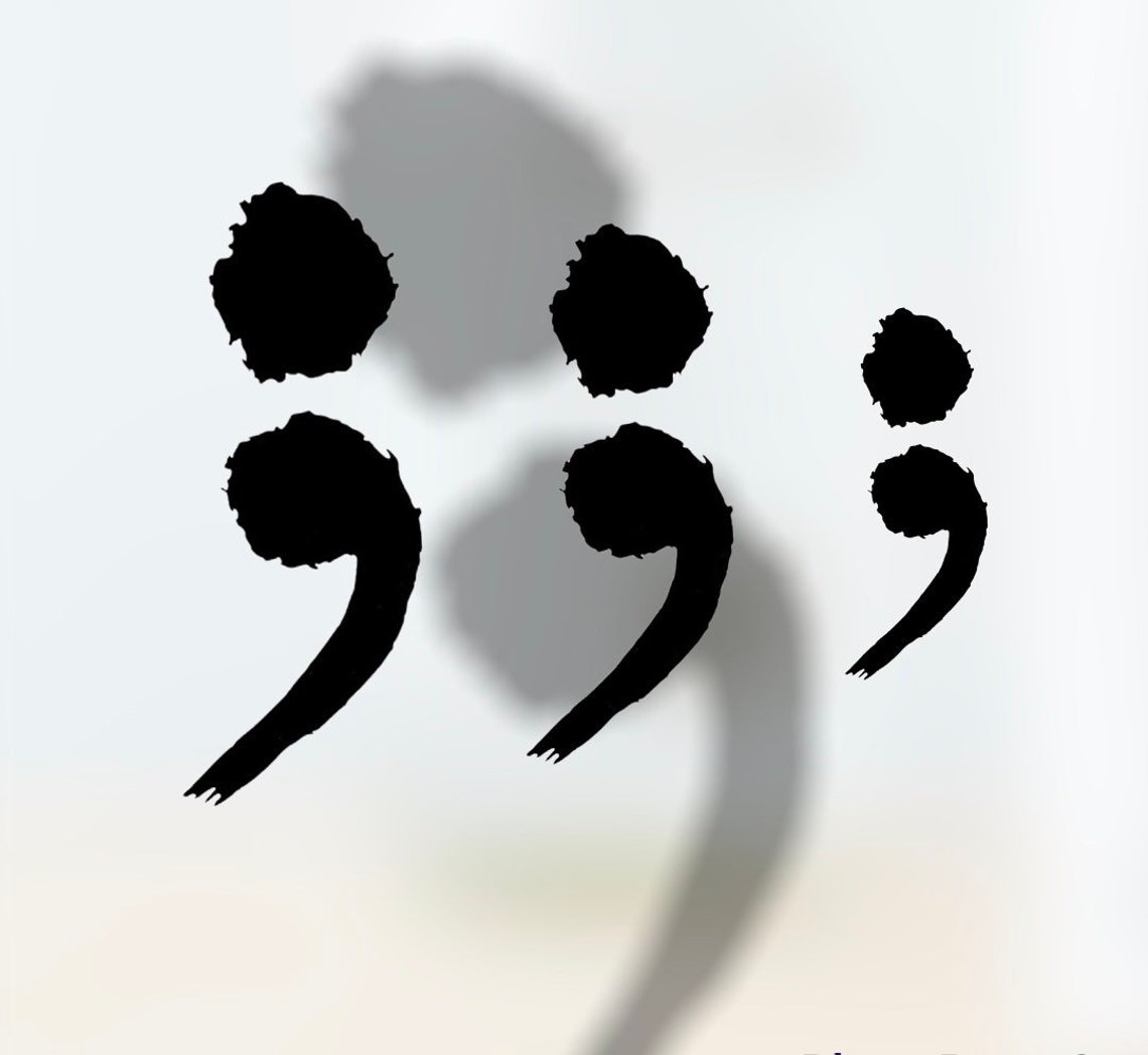 Semi Colon Vinyl Decal - Etsy