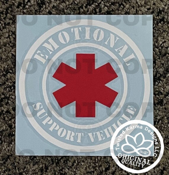 Emotional Support Vehicle Vinyl Decal Outdoors SUV - Etsy