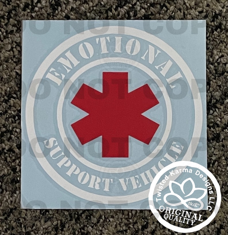 Emotional Support Vehicle, Vinyl Decal, Outdoors, SUV - Etsy