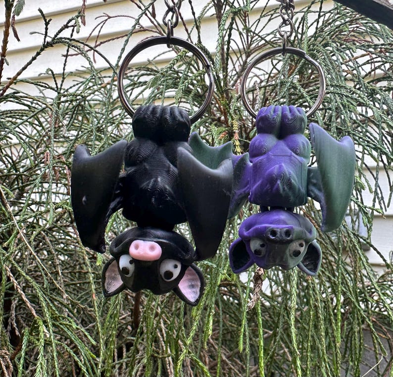3D Printed Articulated Bat Keychain, Flying Fox Gift - Etsy