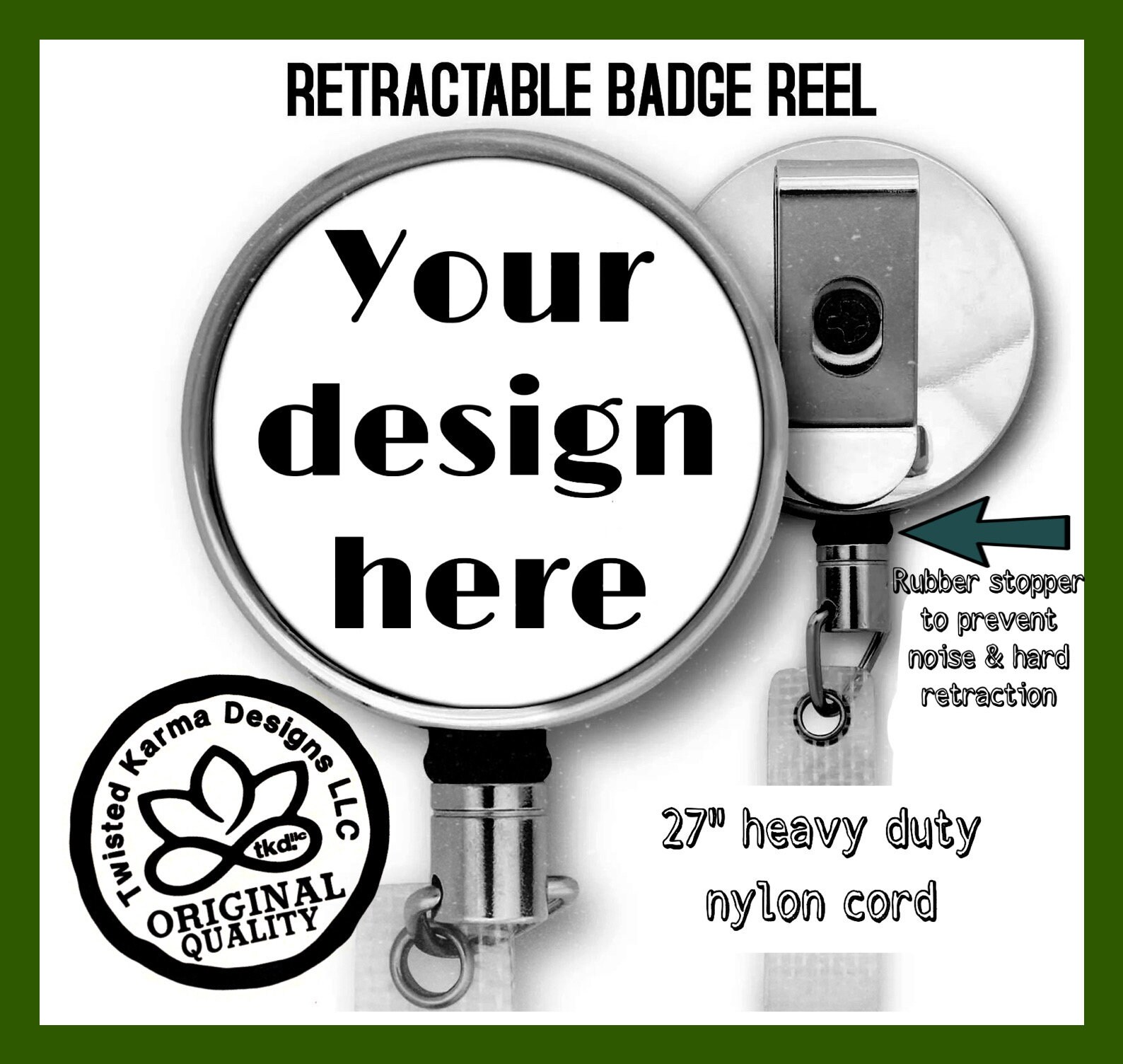Customizable Badge Reel Heavy Duty Stainless Steel - Etsy