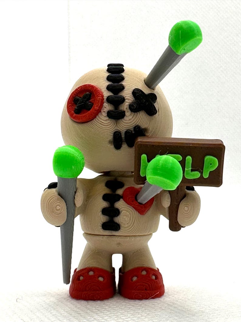 Pair of Voodoo 3D Printed Dolls Keychains With Red & Blue Shoes - Etsy