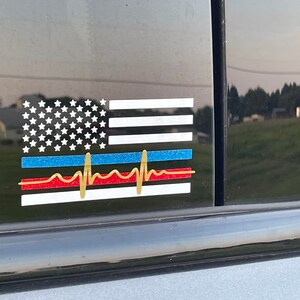 American Flag Heartbeat, Ems, Fire, Police, Sheriff, Dispatcher First ...