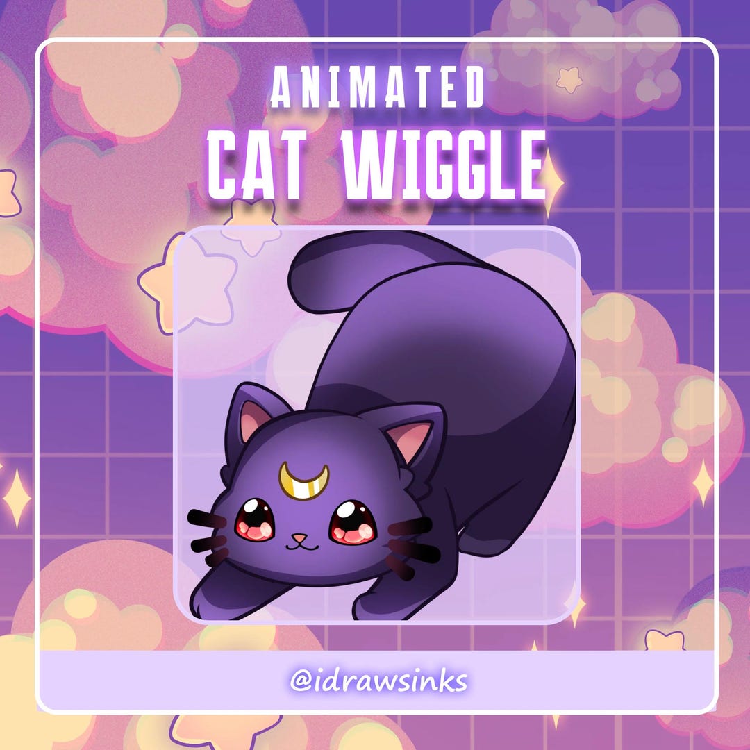 Animated Cat Moon Wiggle Emotes | Kawaii Twitch & Discord Emote - Etsy