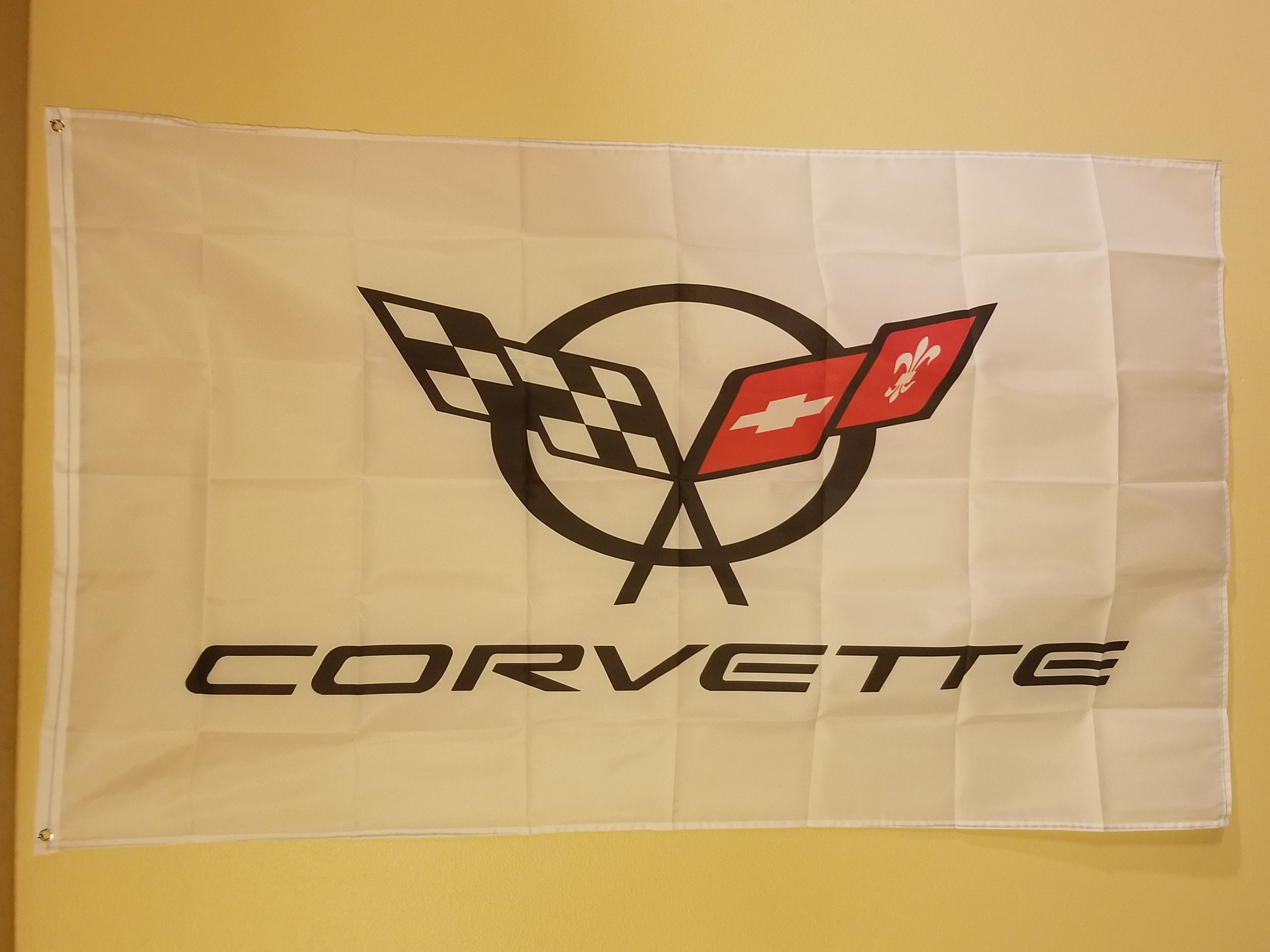 White Corvette Cross Flags 3 X 5 Flag #105 - Etsy