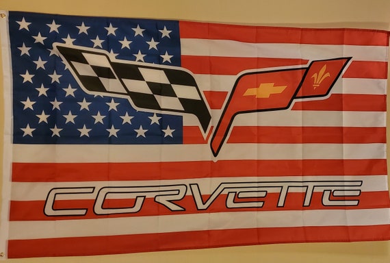 Corvette American Flag and Decal Emblem 3 X 5 Flag 166 | Etsy