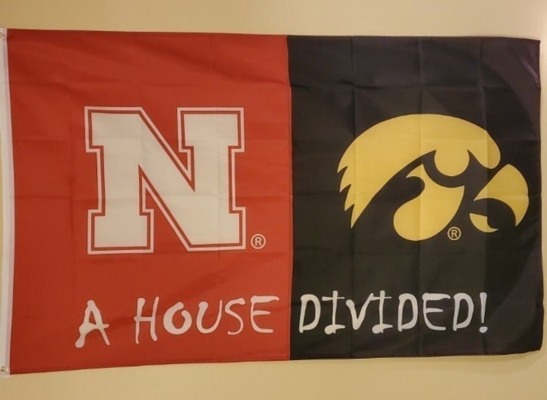 Nebraska Huskers / Iowa Hawkeyes House Divided 3x5 Banner / Flag # 138 ...
