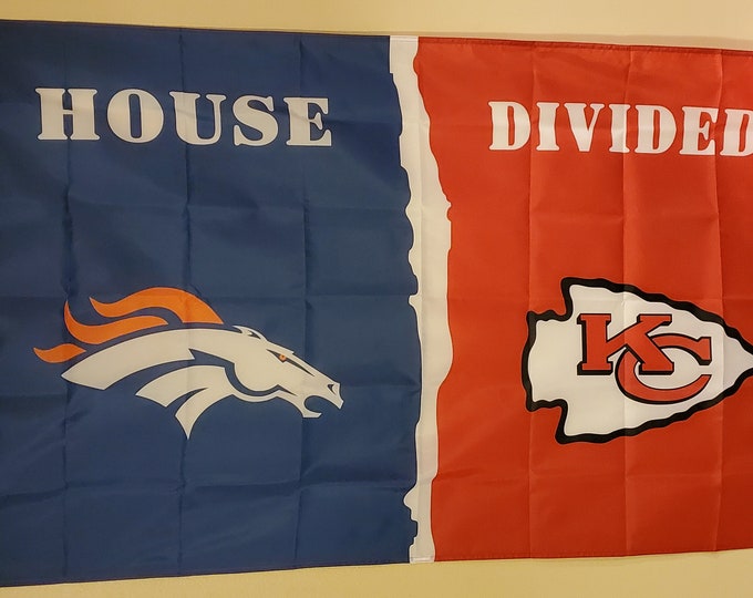 Personalized Chiefs Broncos House Divided Sign Print or Canvas. Kansas ...