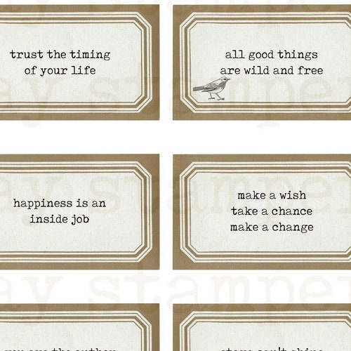 Mini Word Labels Digital Download Vintage Word Tags Junk | Etsy