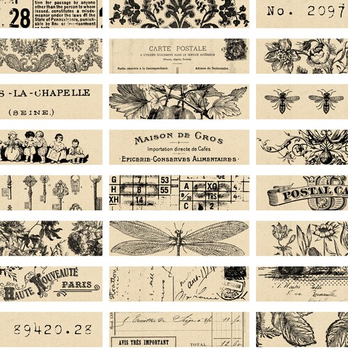 Vintage Ephemera Labels Digital Printable Vintage - Etsy
