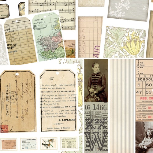 Vintage Ephemera Labels Digital Printable Vintage - Etsy