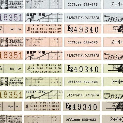 Number Labels Digital Printable Vintage Ephemera Labels - Etsy