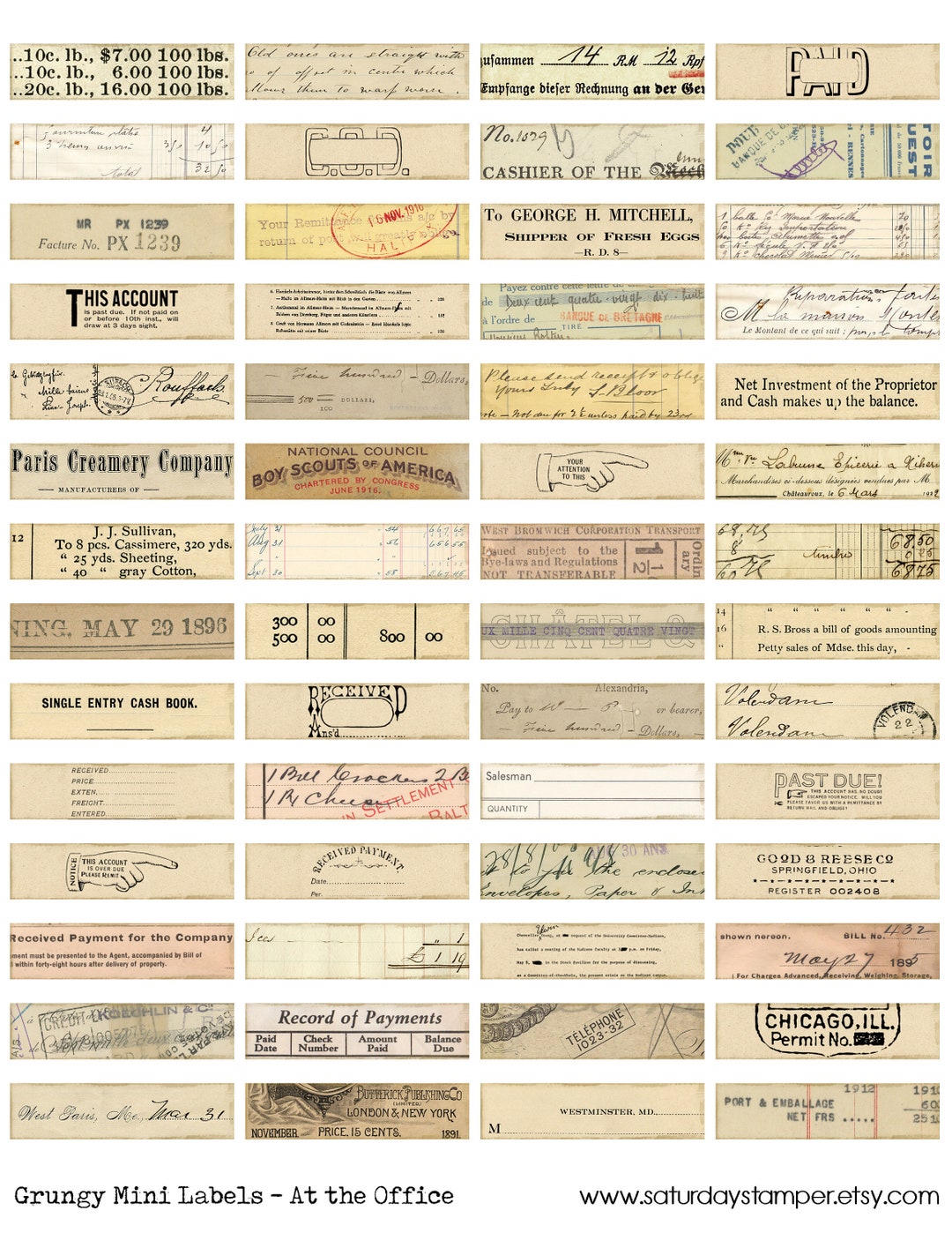 Vintage Ephemera Labels, Digital Printable, Vintage Papers, Labels ...