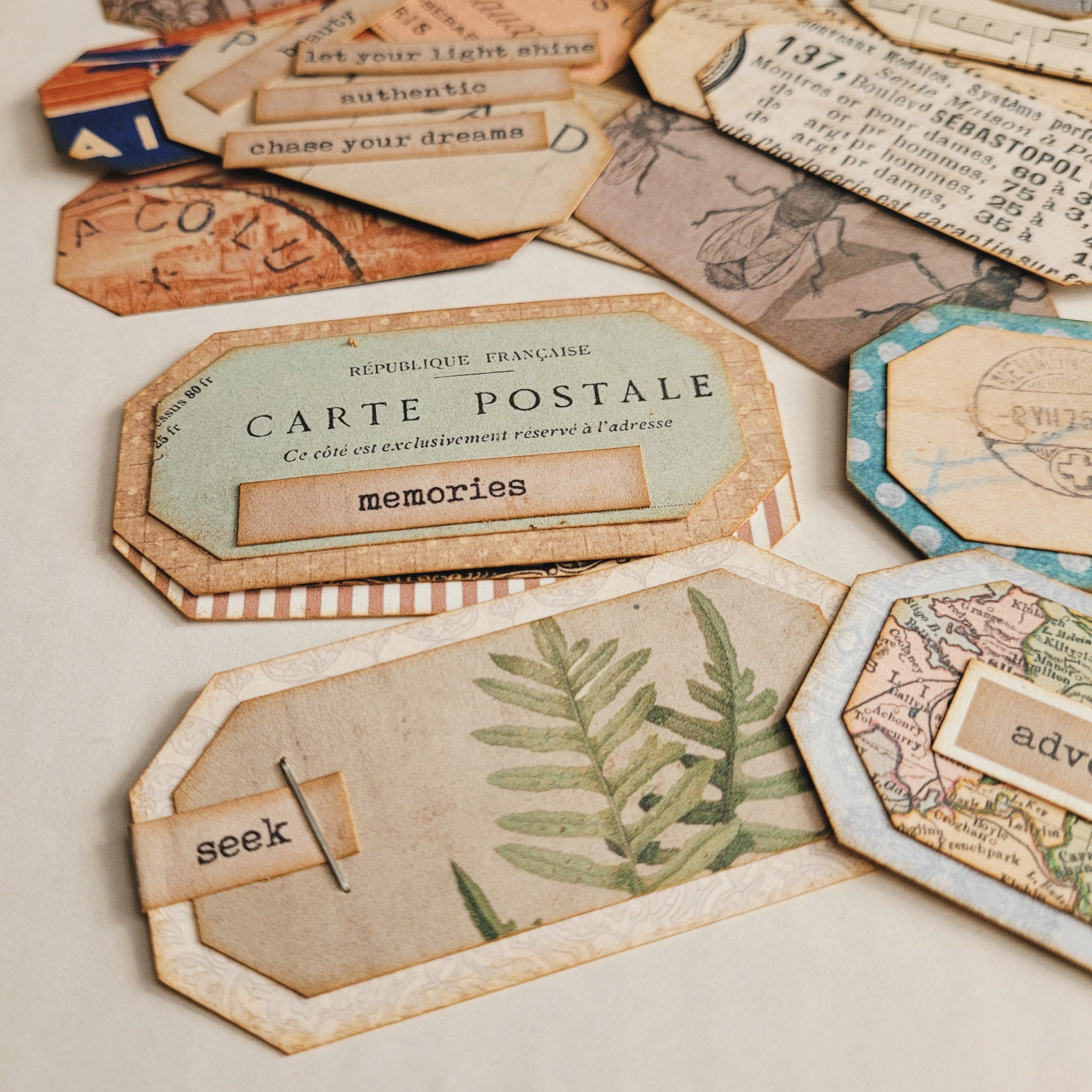 Vintage Ephemera Labels Printable Layering Labels Kit | Etsy Canada