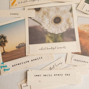 Retro Vintage Instant Photo Journal Cards, Digital Printable, Journal ...