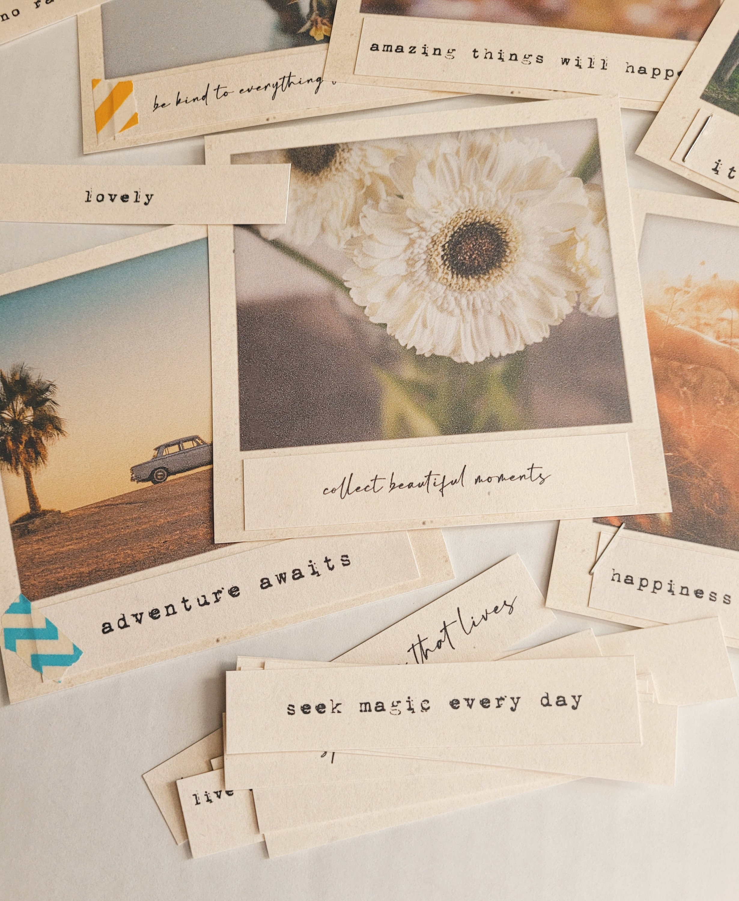 Retro Vintage Instant Photo Journal Cards, Digital Printable, Journal ...